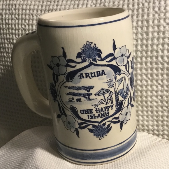 Delft | Art | Vintage Delft Blue Hand Painted Aruba Mug Dutch Island ...